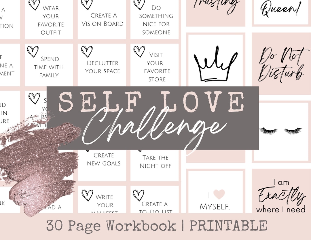 Self-love 30 Day Challenge With Printable Workbook, 30 Self Love ...