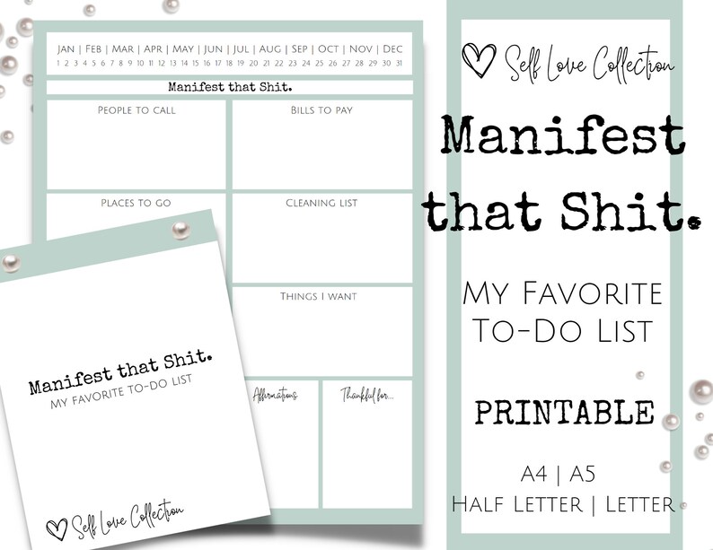 Manifest & Organize Printable To-do List for Organization and - Etsy