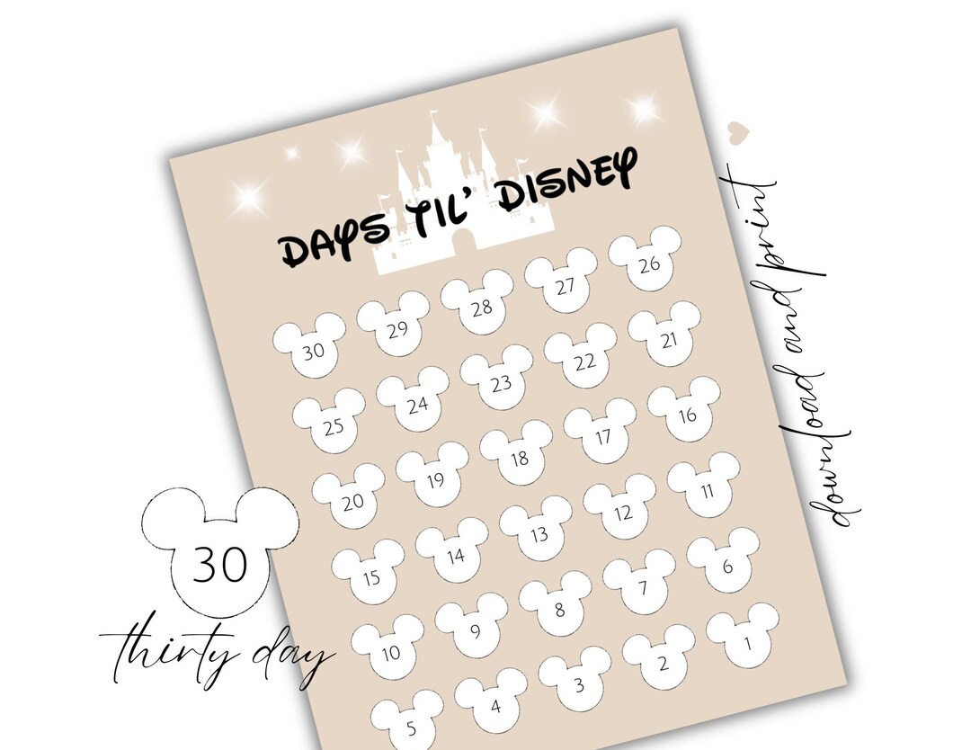 Mickey Printable Countdown, Count Down the Days Until Your Magical ...