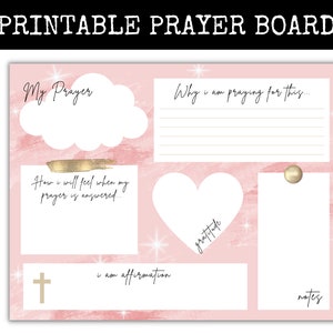 Prayer Board Journal Printable Template for Writing Your Prayers ...