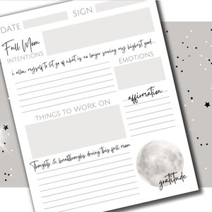 Printable Full Moon Journal Pages for Manifesting With the Moon, Full ...