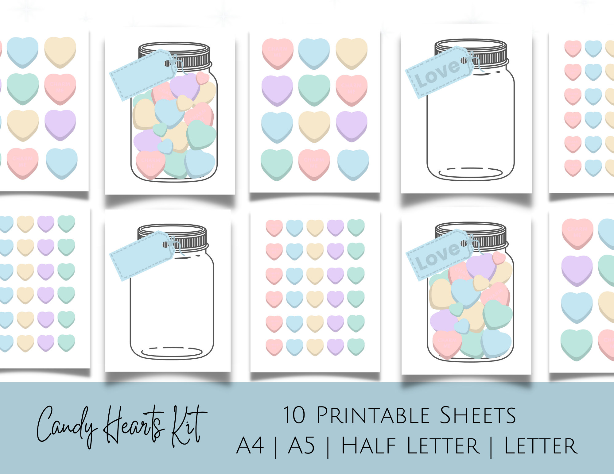 Love Jar Printable With Candy Hearts Valentine Activity for - Etsy