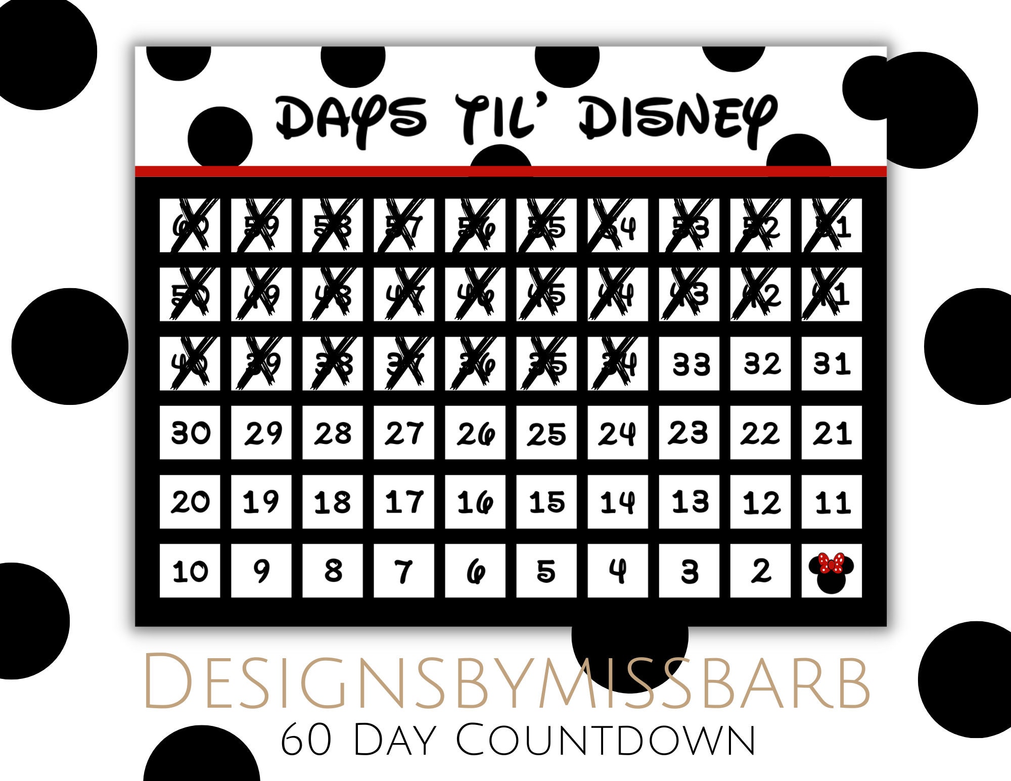 60 Day Vacation Countdown Printable Vacation Planning - Etsy
