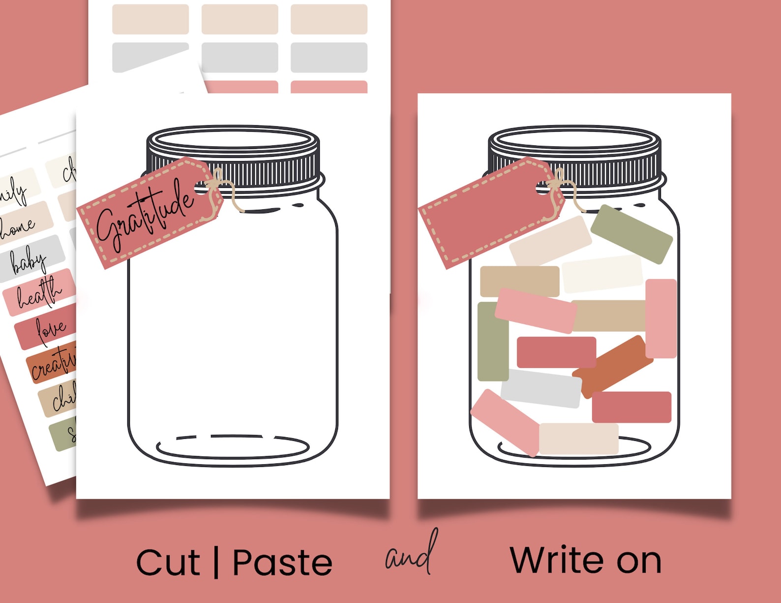 Gratitude Jar Printable, Gratitude Vision Board for Manifesting ...