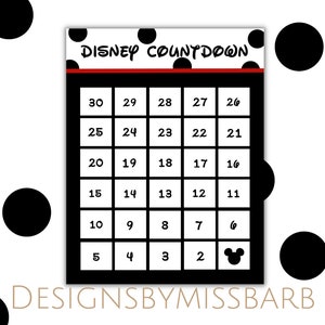 30 Days Til, Printable Vacation Countdown, 30 Day Vacation Countdown ...