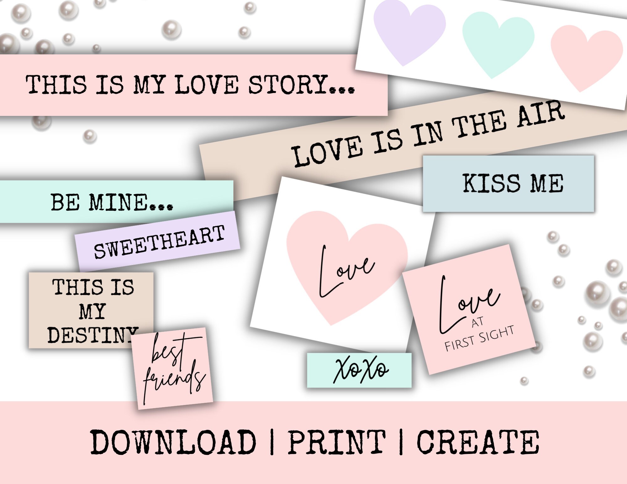 Vision Board LOVE Words and Phrases for Attracting Love, Junk Journal ...