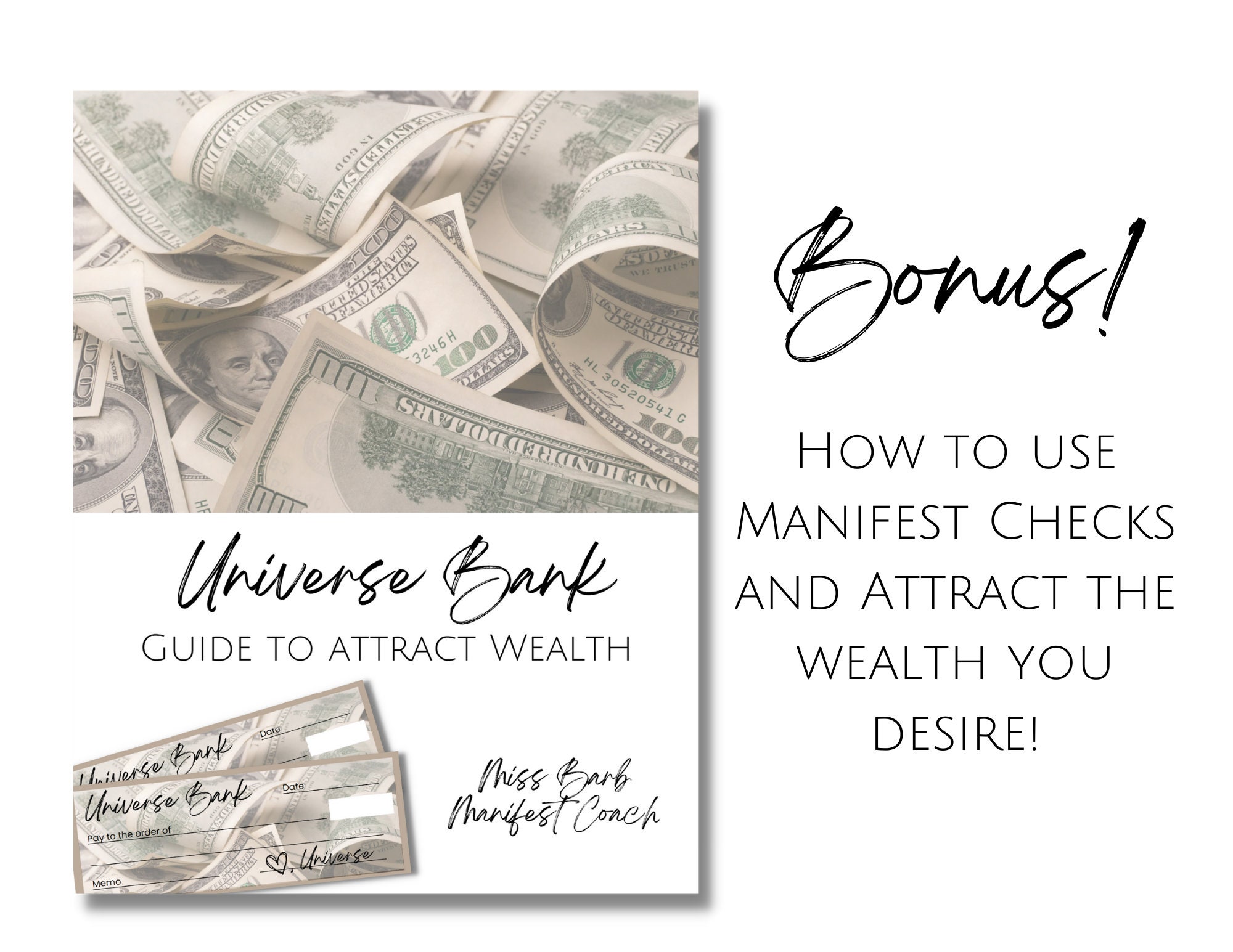 Printable Blank Checks for Manifesting Money, Attract Financial Freedom ...
