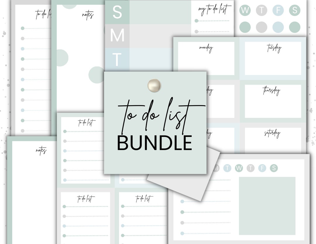 Printable to Do List Bundle With Weekly Planner, Daily Planner, Chores ...