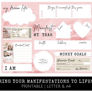 Vision Board Printable Worksheet for Manifesting Your Best Year, 2025 ...