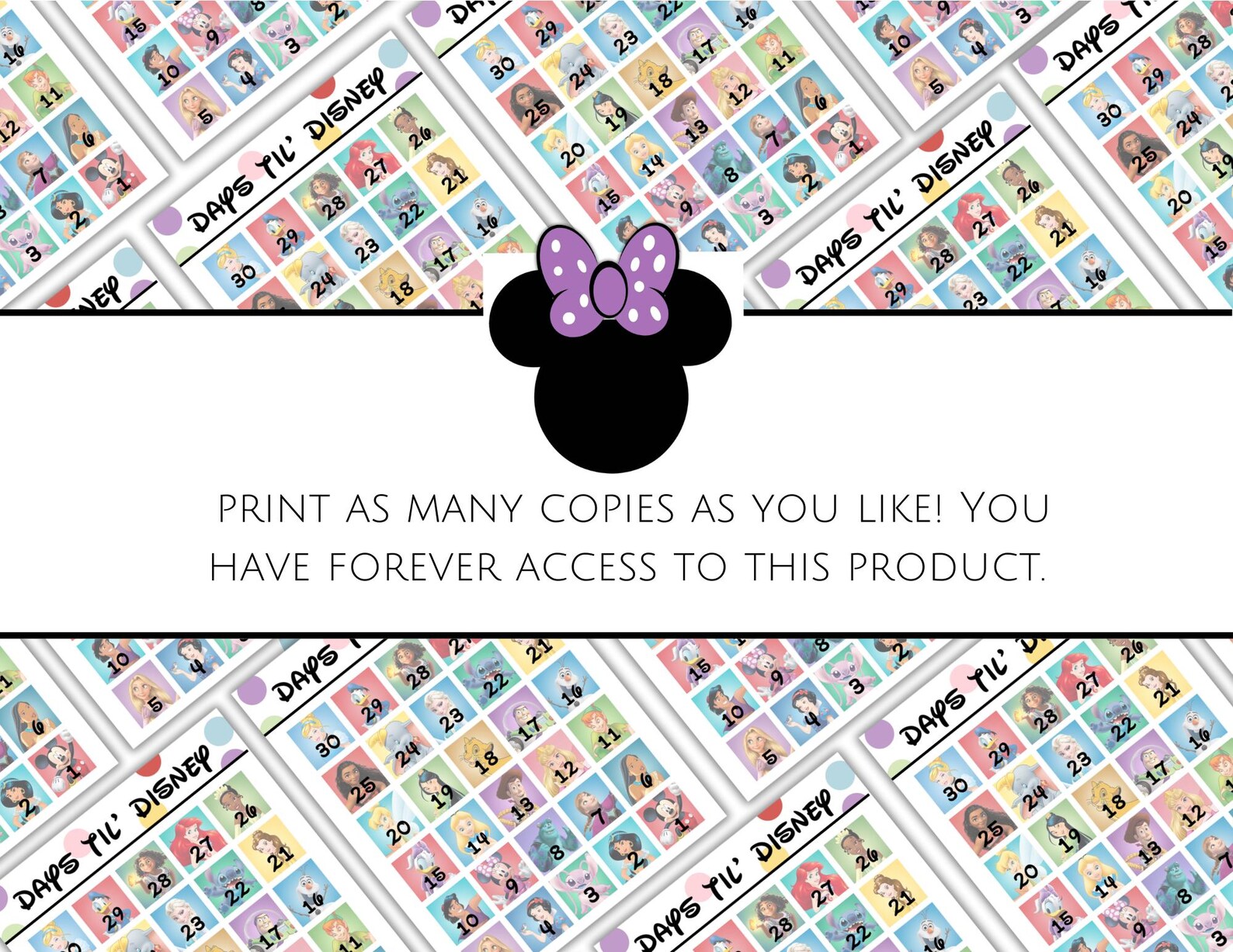 30 Day Countdown Printable, Count Down the Days Until Your Magical ...