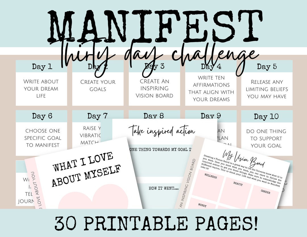 Manifest Kit With Journaling, Meditations & Manifest Activities ...