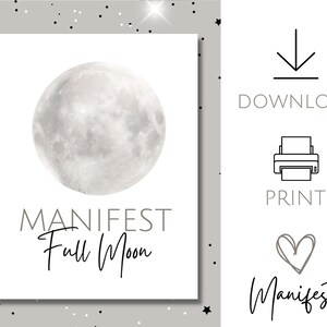 Printable Full Moon Journal Pages for Manifesting With the Moon, Full ...