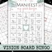 Vision Board Bingo Printable Cards for Manifesting Your Dream Life ...