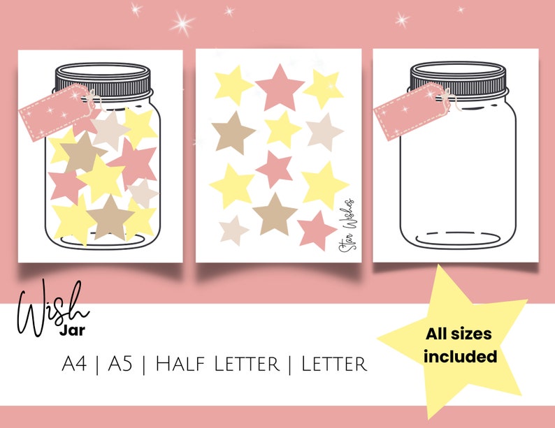 Printable Wish Jar for Vision Board and Activities, New Year Wishes ...