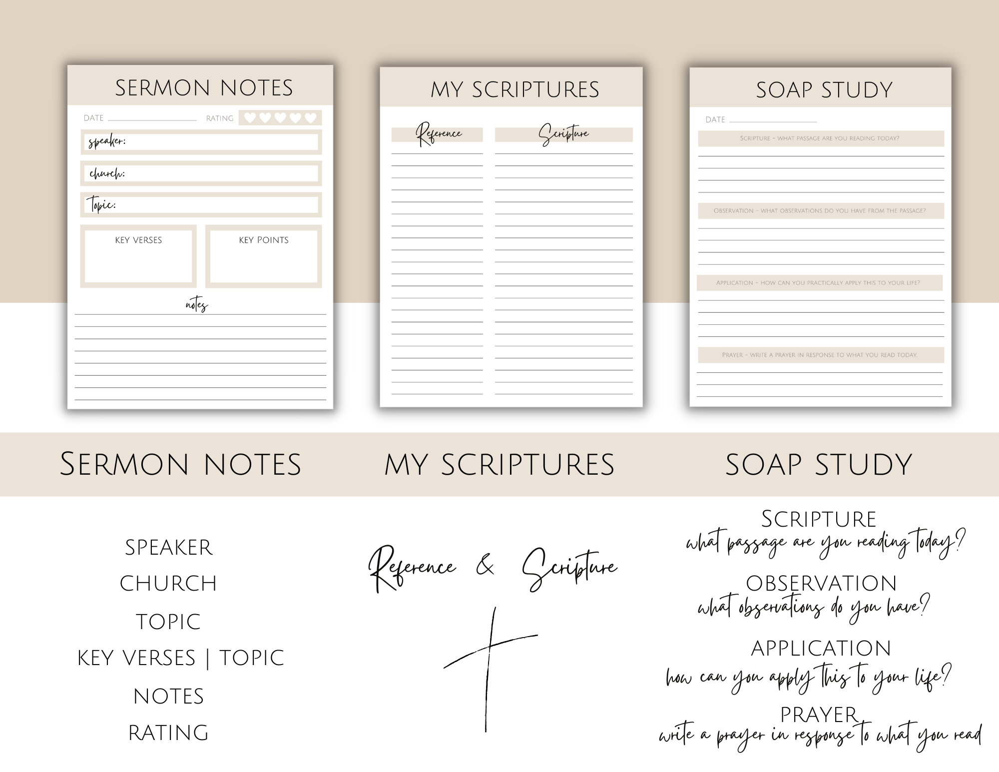 Prayer Journal Printable Bundle With Bible Verse, Gratitude, Prayers ...