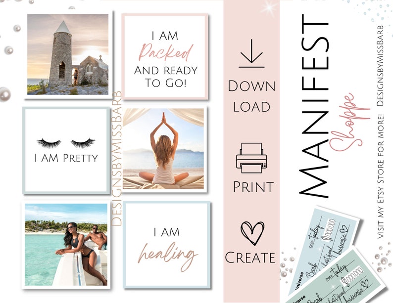 New Vision Board Kit Printable 300 Manifest Cards - Etsy