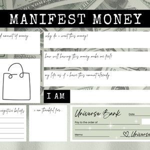 Money Vision Board Printable Worksheet to Attract Money, Wealth and ...