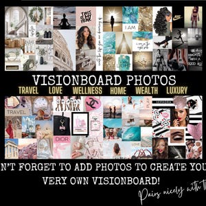 Vision Board Words Phrases and Affirmations Printable Kit for Creating ...