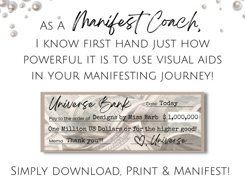 Printable Blank Checks for Manifesting Money Attract - Etsy