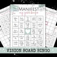 Vision Board Bingo Card 2025, New Year Goal Setting Resolution, Bingo ...