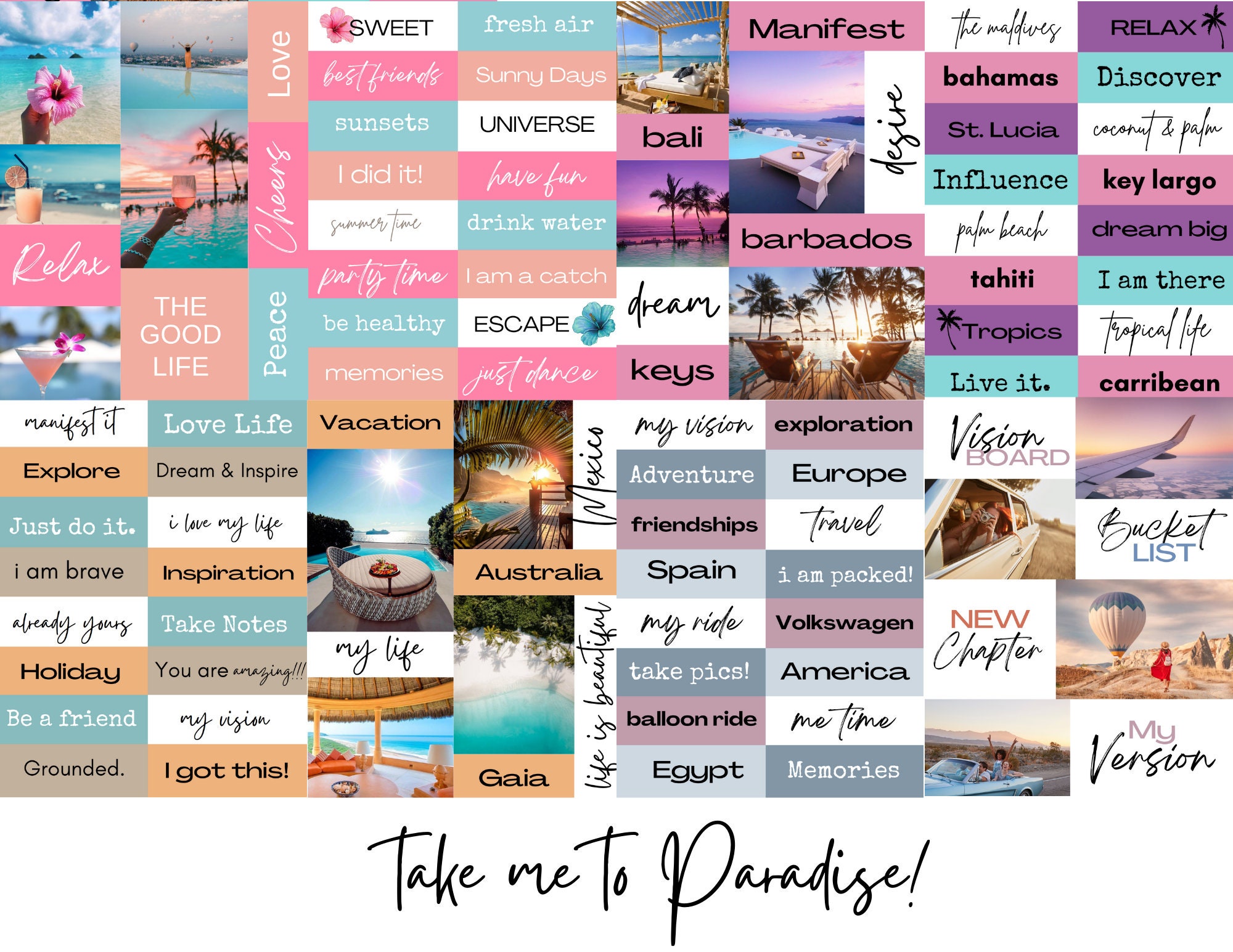 Vision Board Bundle With 70 Printable Pages 1500 Elements to - Etsy