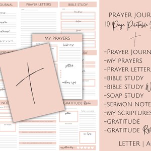 Prayer Journal Printable Bundle With Bible Verse, Gratitude, Prayers ...