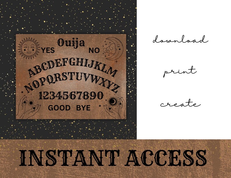 Printable Ouija Board for Parties, Decorations, Spells, Moon Rituals ...