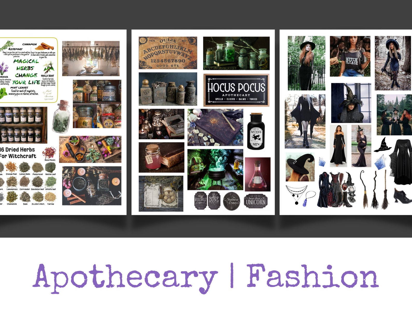 Vision Board Kit Printable, Witch Vision Board for Manifesting, Salem ...