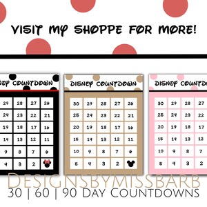 Printable Vacation Countdown, 60 Days Until Your Magical Vacation, 60 ...