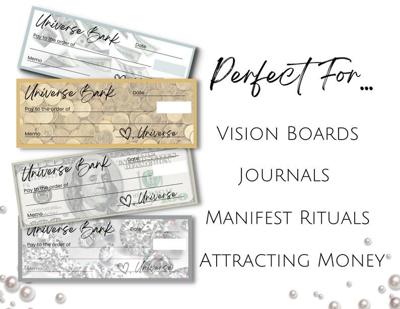 Printable Blank Checks for Manifesting Money, Attract Financial Freedom ...