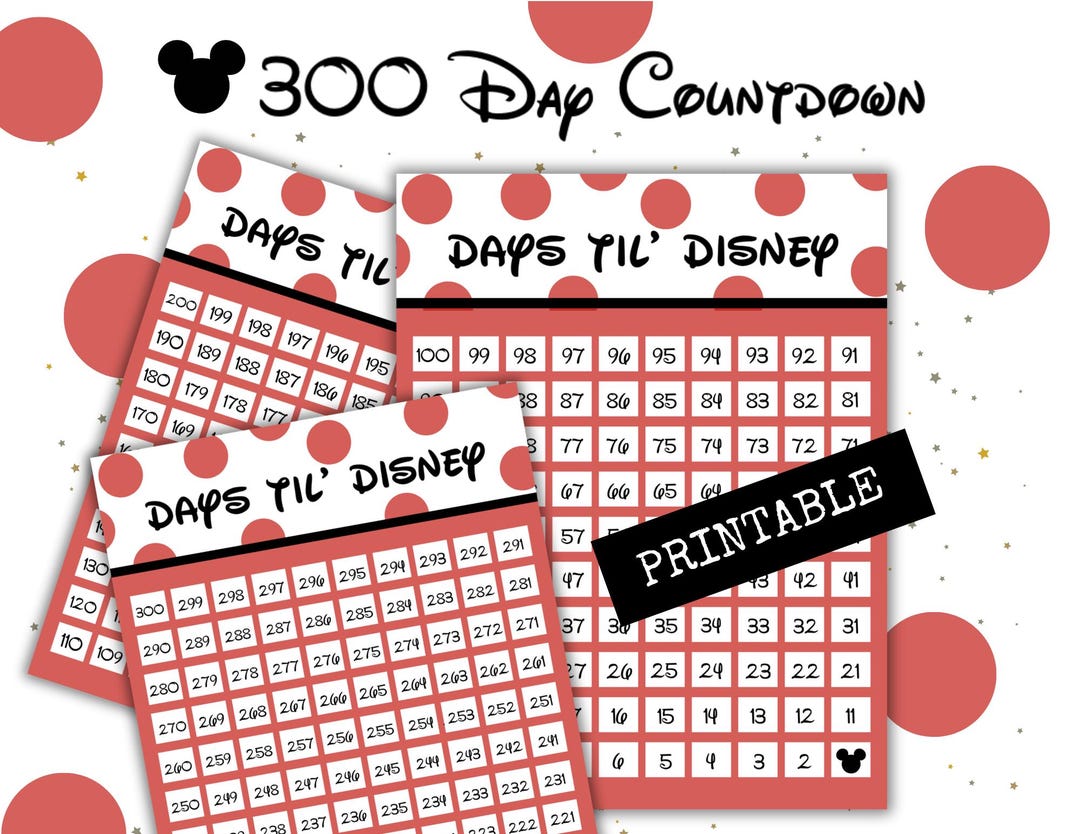 300 Day Vacation Countdown Printable, Countdown the Days Until Your ...