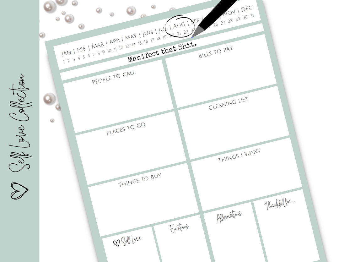 Manifest & Organize Printable To-do List for Organization and Lists ...