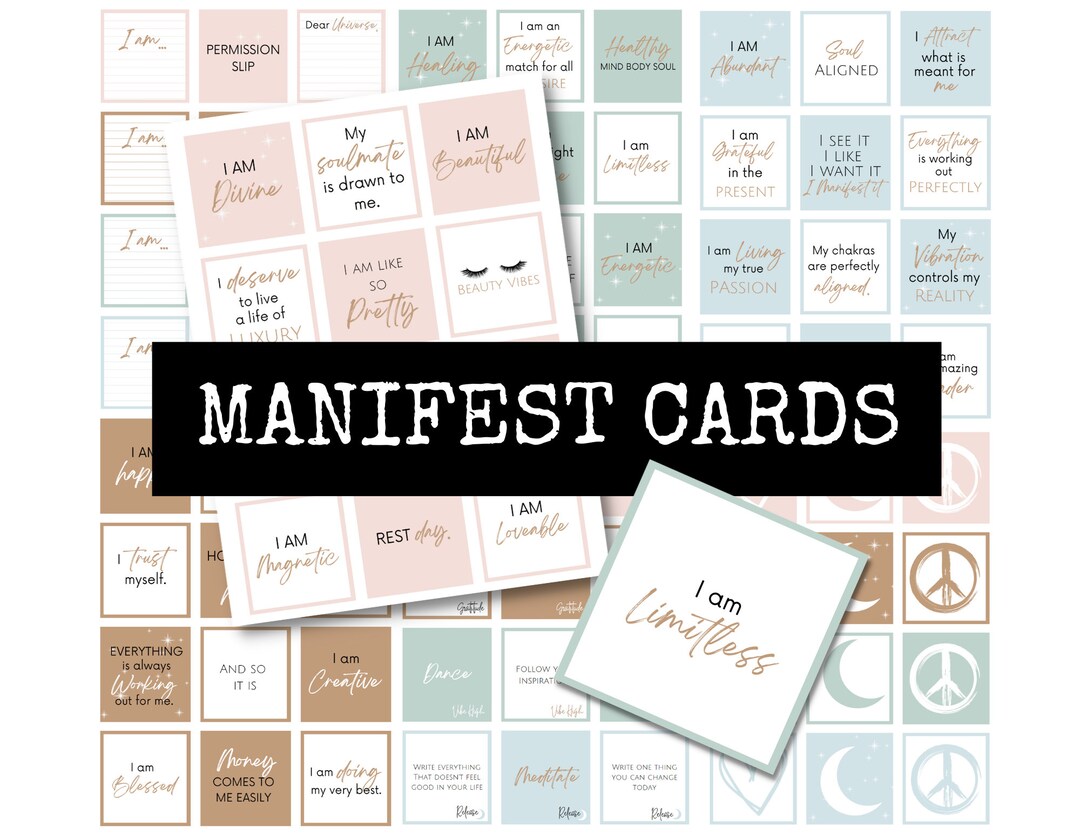Vision Board Printable Cards to Manifest Abundance, Perfect for ...