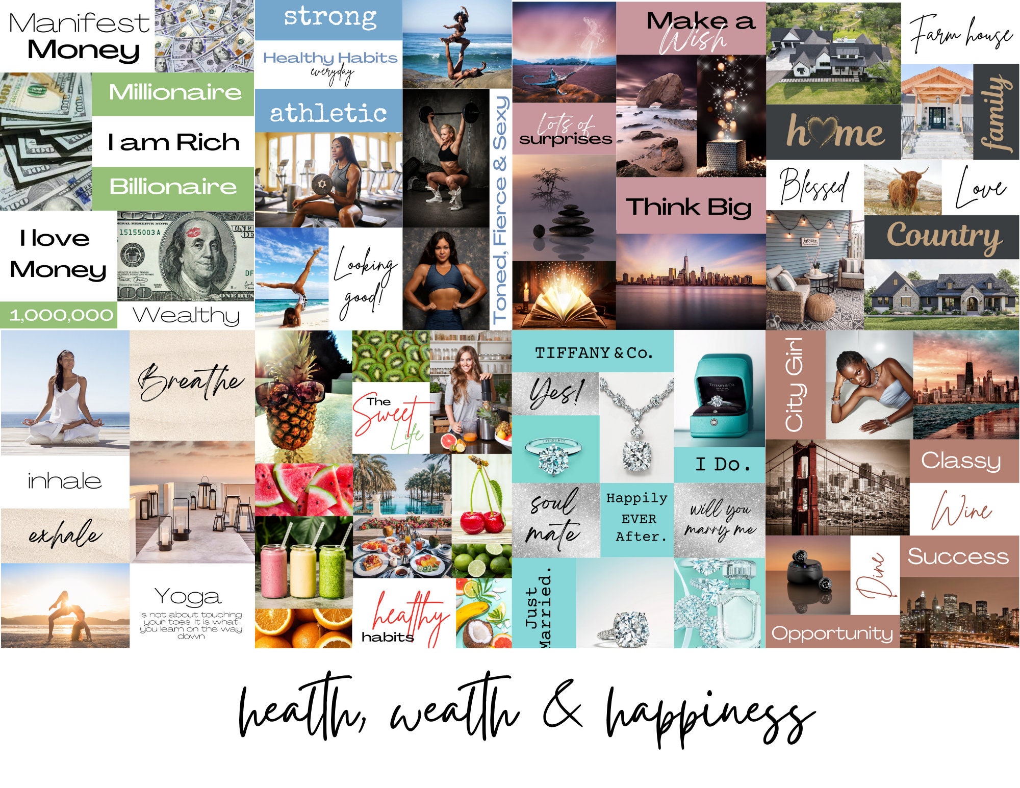 Vision Board Kit, 40 Printable Pages, High Quality Photos and ...
