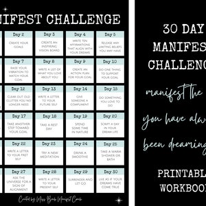 Printable Manifest Challenge Workbook for Manifesting Your Dream Life ...