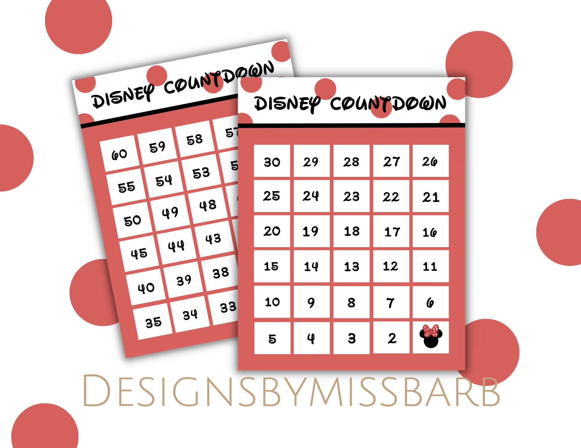 Vacation Countdown Printable Magical Vacation US Letter - Etsy