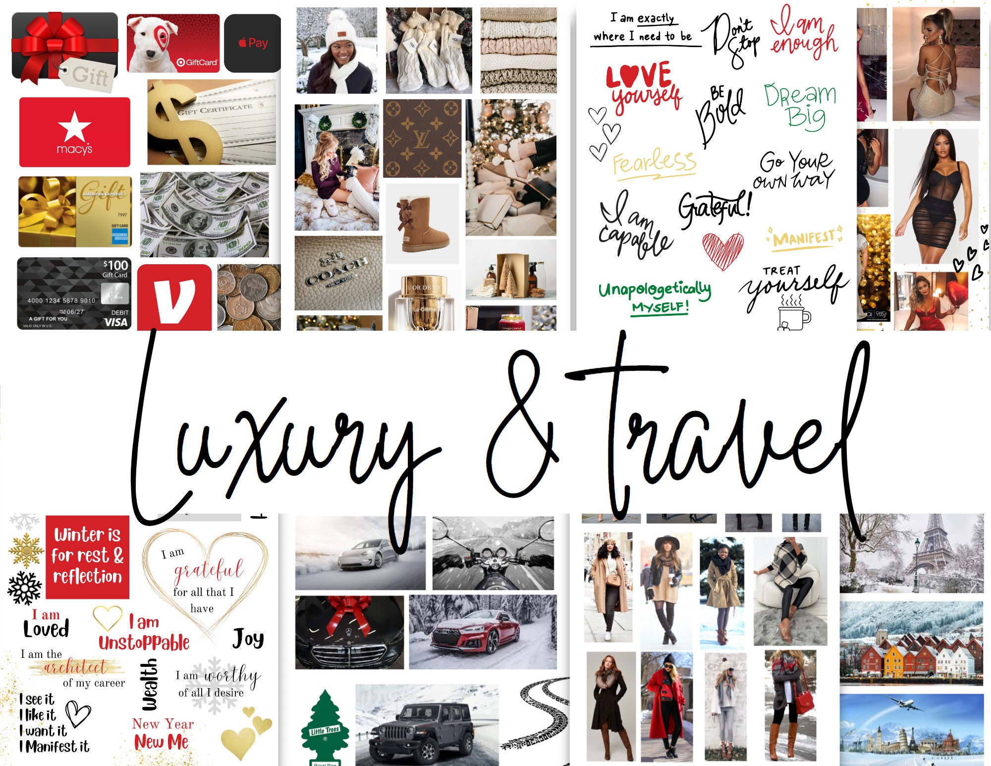 Winter Vision Board Kit Printable Vision Board for Winter - Etsy