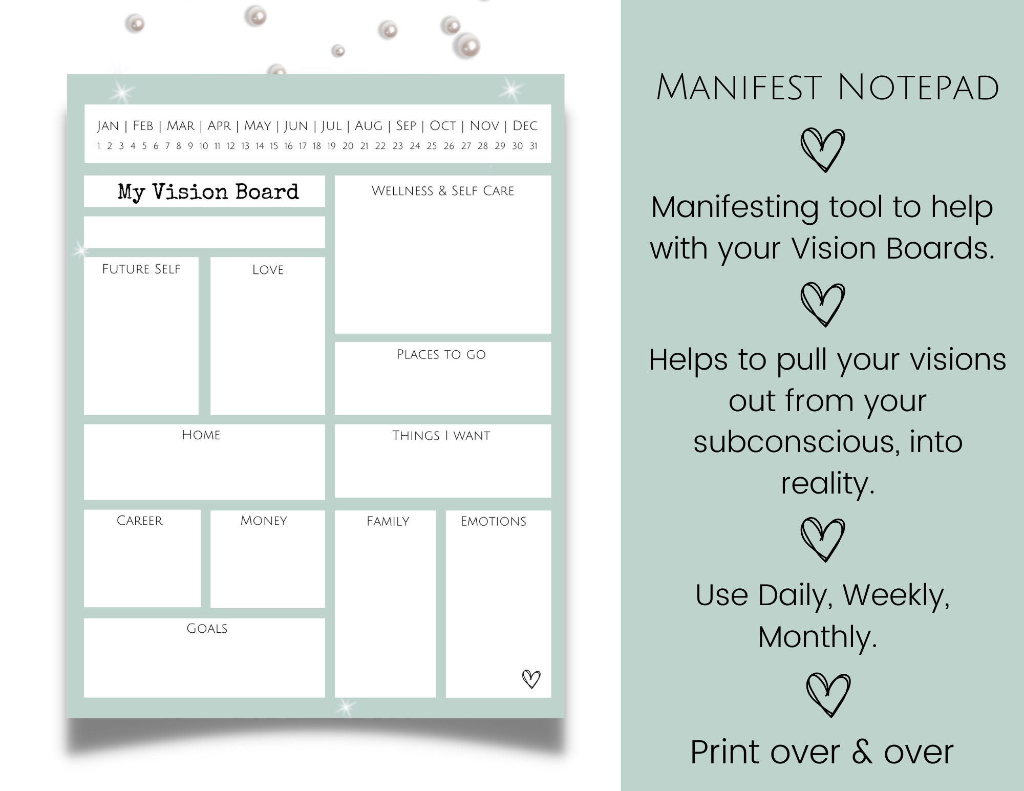 Printable Vision Board Manifesting Notebook New Year Goals - Etsy