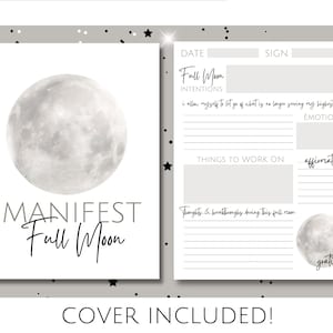Printable Full Moon Journal Pages for Manifesting With the Moon, Full ...