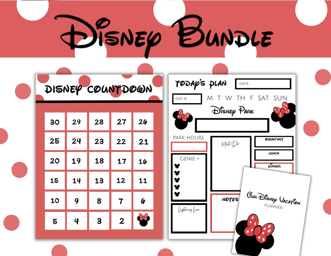 WDW Magical Vacation Bundle With 30 Day Countdown and Day Planner ...