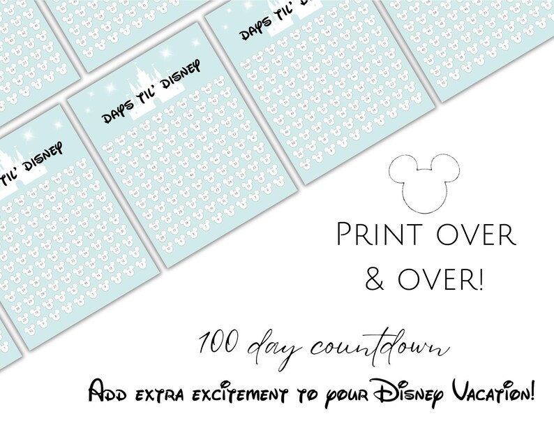 Mickey Printable Countdown, Count Down the Days Until Your Magical ...