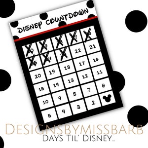 30 Days Til, Printable Vacation Countdown, 30 Day Vacation Countdown ...