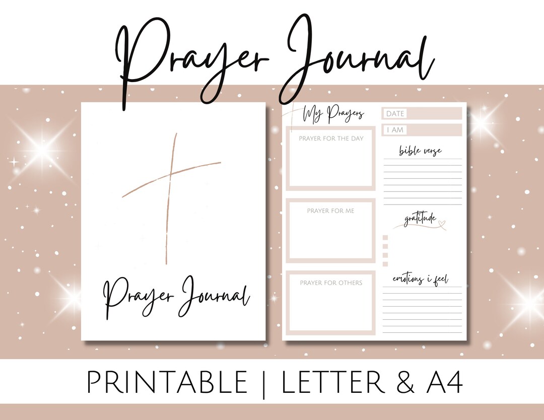 Prayer Journal Printable Template With Bible Verse, Gratitude, Prayers ...