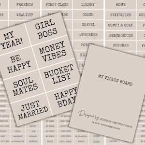 Vision Board Words Phrases and Affirmations Printable Kit for Creating ...