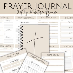 Prayer Journal Printable Bundle With Bible Verse, Gratitude, Prayers ...