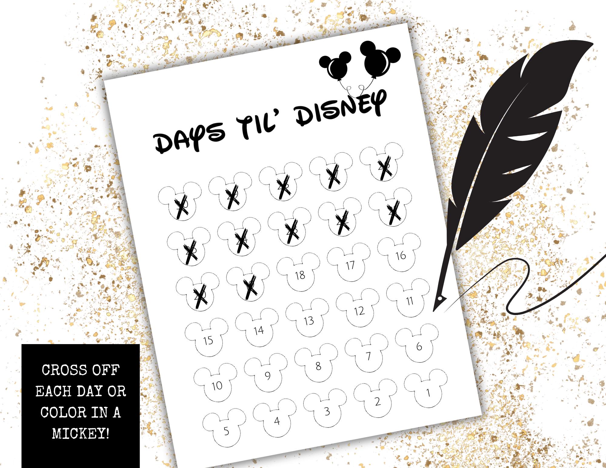 Mickey Printable Countdown Bundle, 30 and 100 Days to WDW Vacation ...