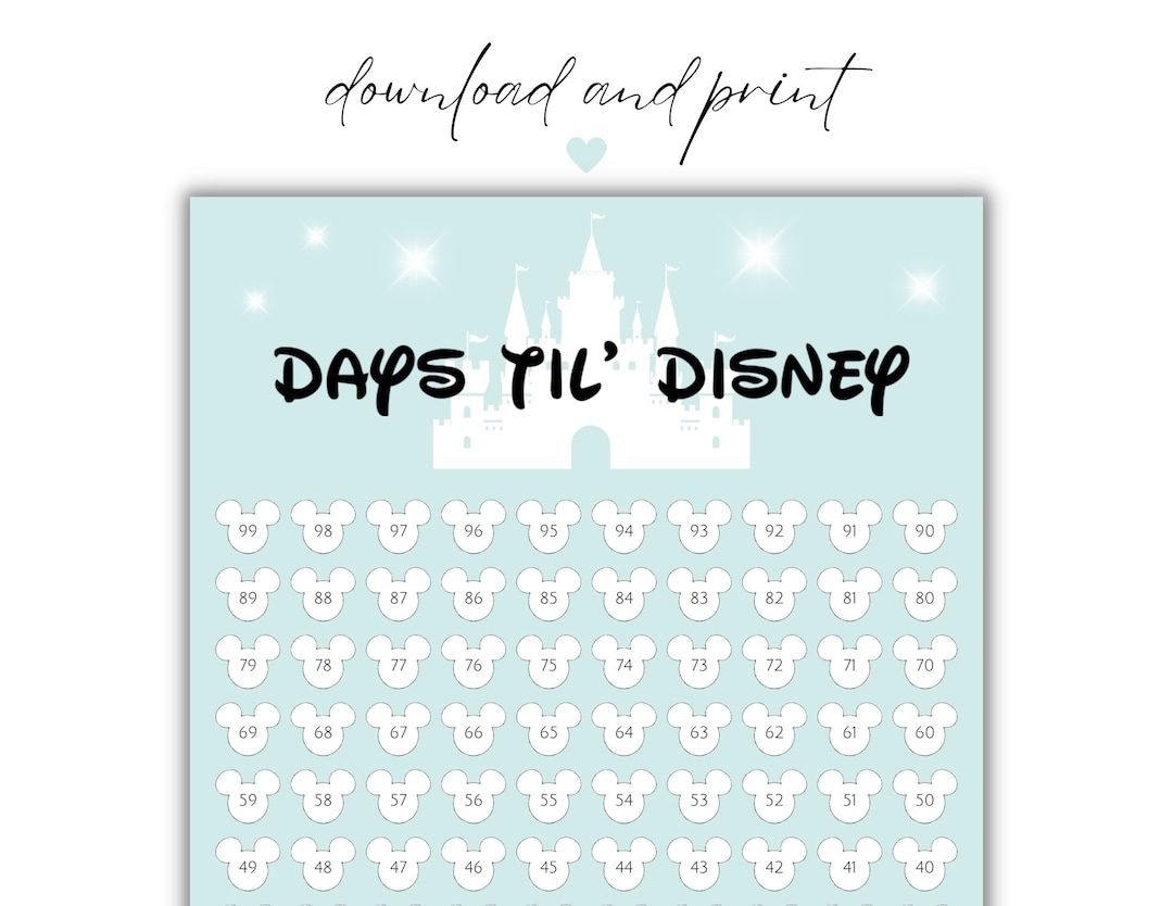 Mickey Printable Countdown, Count Down the Days Until Your Magical ...