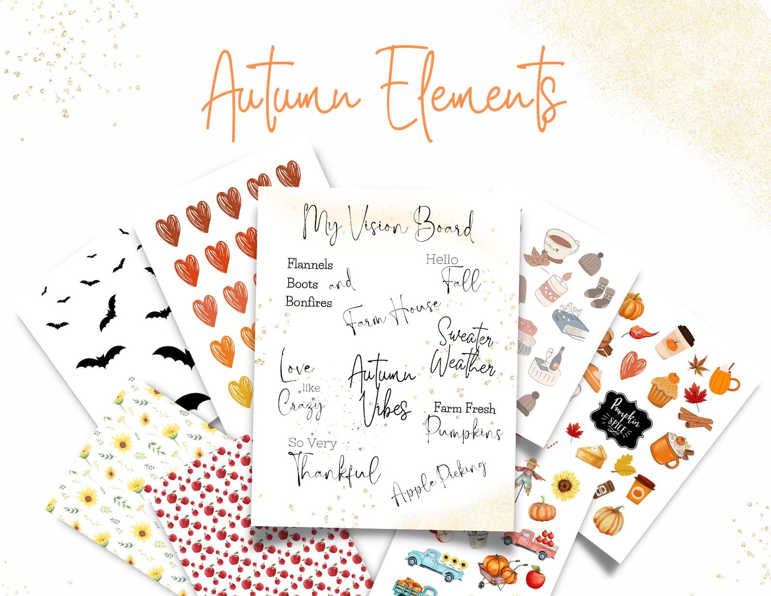 Printable Vision Board Kit Autumn Vision Board Printable - Etsy