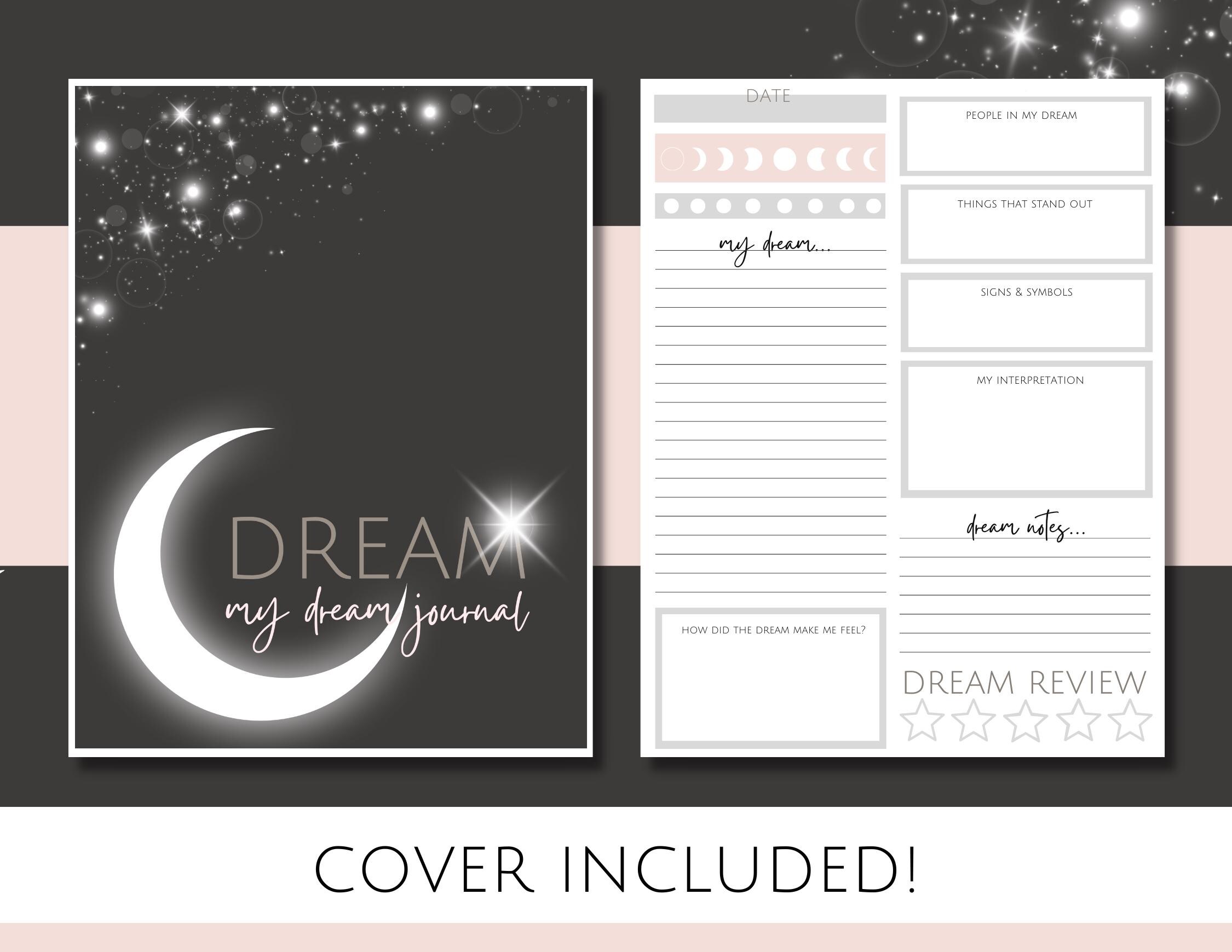 Printable DREAM JOURNAL for Tracking Your Dreams, Dream Journal ...