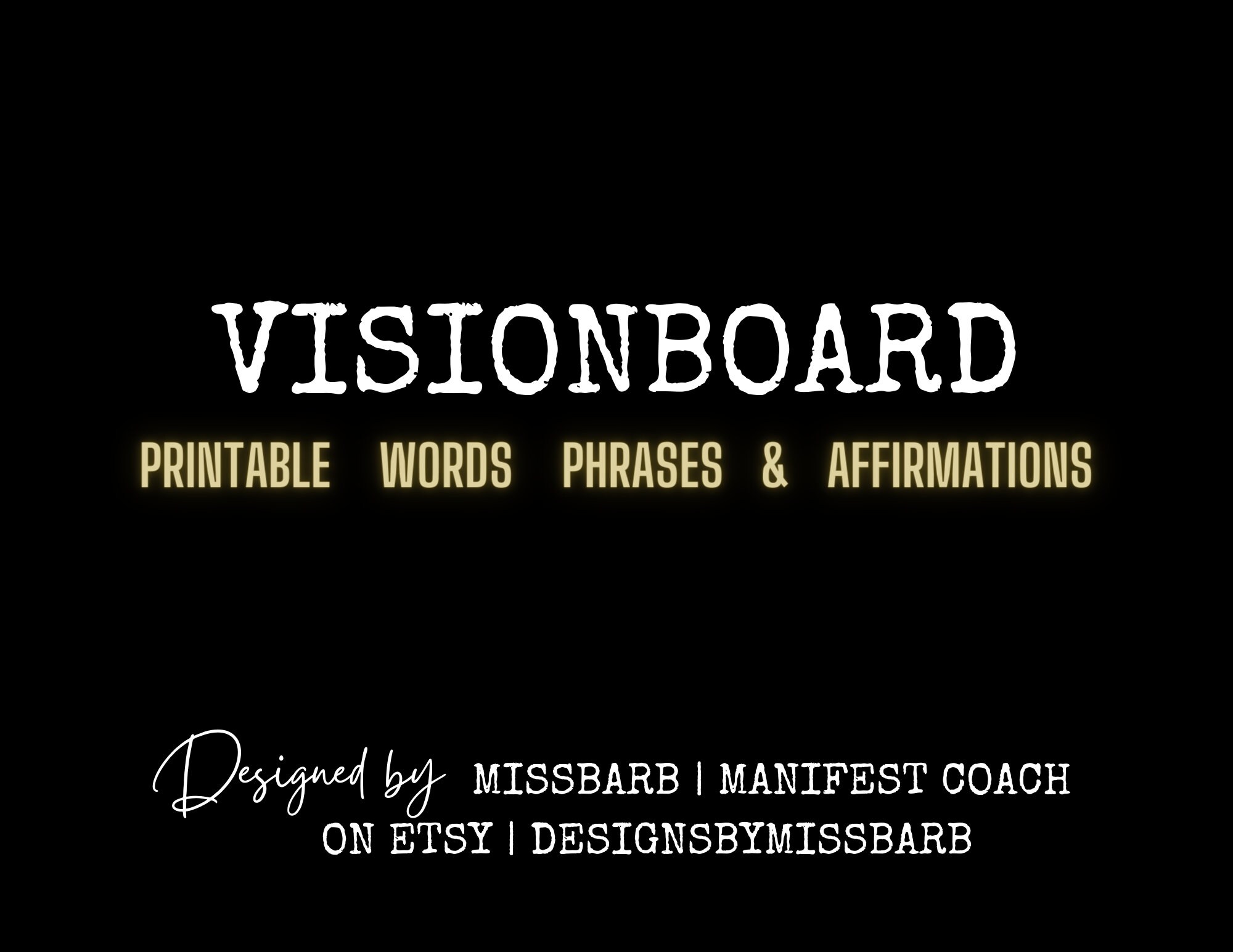 2024 Vision Board Words Phrases and Affirmations Printable Kit - Etsy ...